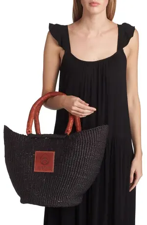 Brother Vellies Sailboat Straw Basket Tote