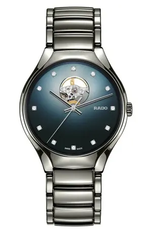 RADO True Secret Diamond Ceramic Bracelet Watch - Blue