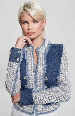 Guess Runway Tweed Denim Jacket