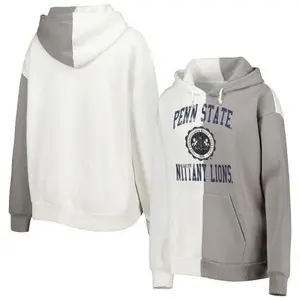 GAMEDAY COUTURE Gray/ Penn State Nittany Lions Split Pullover Hoodie - White