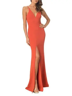 Dress The Population Iris Sleeveless Mermaid Gown - Black