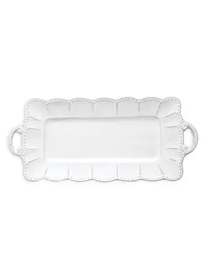 ARTE ITALICA Bella Bianca Rectangular Tray - White - White