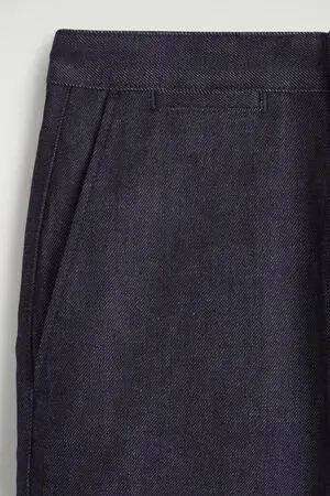 Cos Straight-leg Denim Pants - Dark Blue