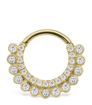 MARIA TASH Invisible Diamond Apsara Hoop Earring Gold