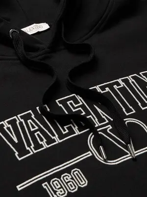 Valentino Garavani Logo-embroidered Cotton-jersey Hoodie