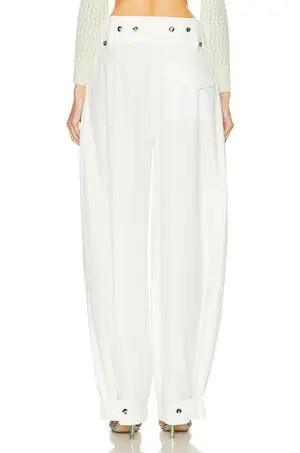Bottega Veneta Pleated Wide Leg Trouser - Chalk
