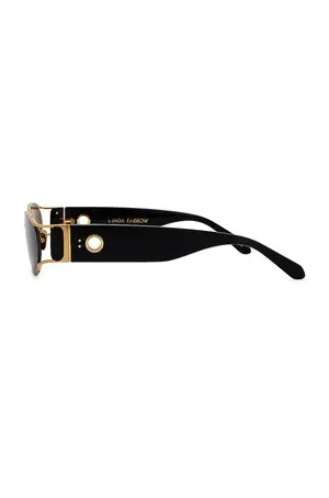 Linda Farrow Shelby Cat Eye Sunglasses - Black