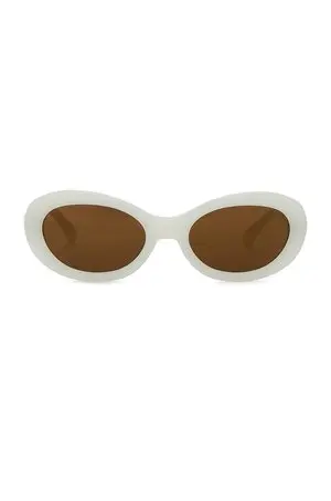 Dries Van Noten Dries Van Noten Oval Sunglasses In Ivory White