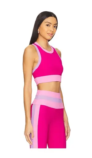 Beach Riot Gwen Ribbed Top - Raspberry Colorblock