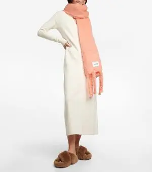JIL SANDER Mohair And Wool-blend Scarf - Pink