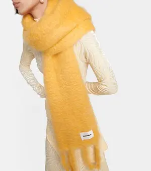 JIL SANDER Mohair And Wool-blend Scarf - Gold
