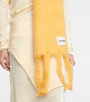 JIL SANDER Mohair And Wool-blend Scarf - Gold