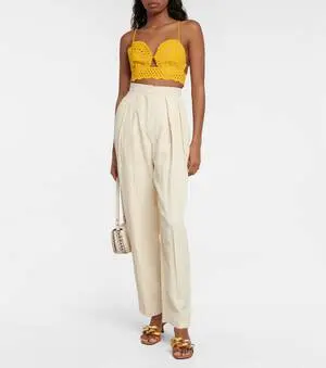 Stella McCartney Broderie Anglaise Crop Top - Yellow
