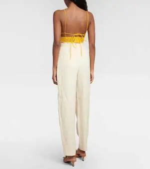 Stella McCartney Broderie Anglaise Crop Top - Yellow