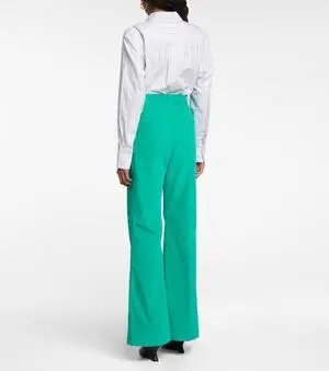 Victoria Beckham Alina Wide-leg Corduroy Pants - Turquoise