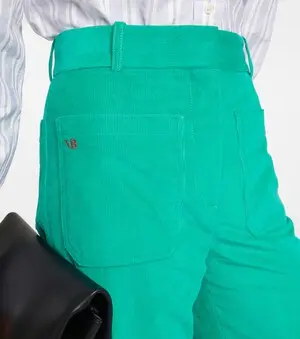 Victoria Beckham Alina Wide-leg Corduroy Pants - Turquoise