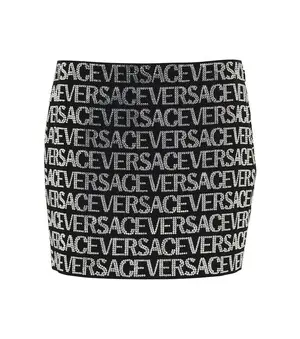 Versace Logo Embellished Mini Skirt