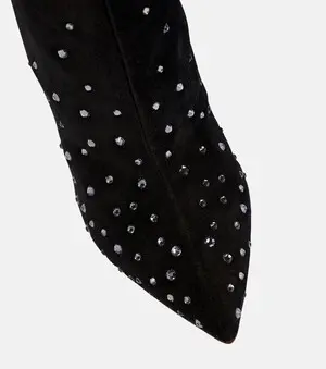 Paris Texas Embellished Suede Over-the-knee Boots