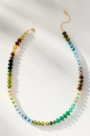 Anthropologie Rabow Stone Beaded Necklace Blue Green