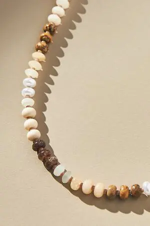 Anthropologie Rabow Stone Beaded Necklace - Dune