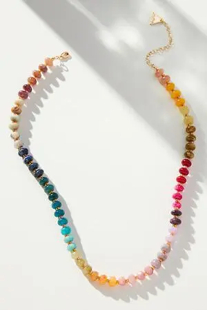 Anthropologie Rabow Stone Beaded Necklace Prism