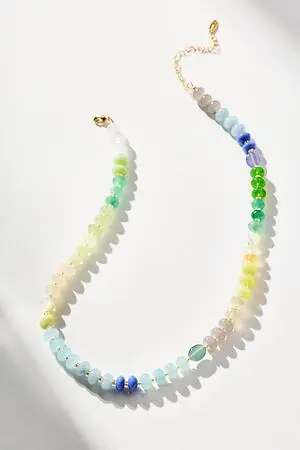 Anthropologie Rabow Stone Beaded Necklace Tidal Wave