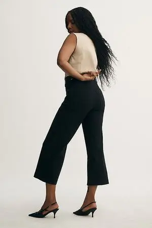Maeve Colette High-rise Wide-leg Pants - Black