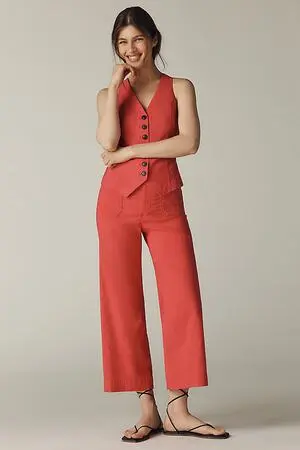 Maeve Colette High-rise Wide-leg Pants - Geranium