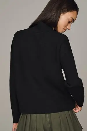 Maeve Carys Mock-neck Sweater - Solid Black