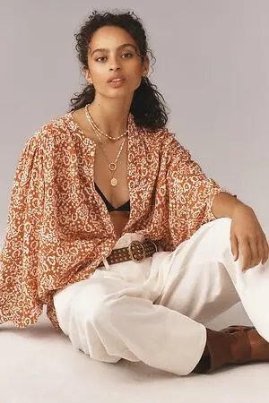 PILCRO Pilcro Sidney Batwing Blouse Brown