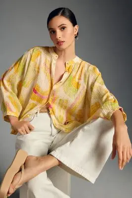 PILCRO Pilcro Sidney Batwing Blouse White