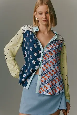 Maeve The Paz Buttondown Shirt Yellow Dot
