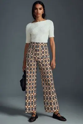 Maeve Maeve Colette High-Rise Wide-Leg Pants Yellow