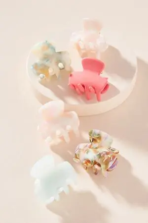 Anthropologie Anthropologie Speckled Mini Hair Clip Set Mint