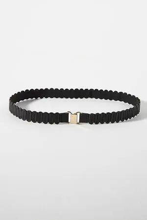 Anthropologie Tabitha Stretch Leather Belt - Carbon