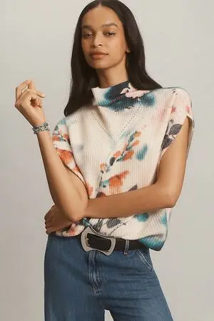 Anthropologie By Anthropologie Enza Cashmere Poncho Sweater Vest Multicolor