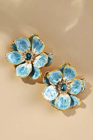 THE PINK REEF Handpainted Earrings Light Blue
