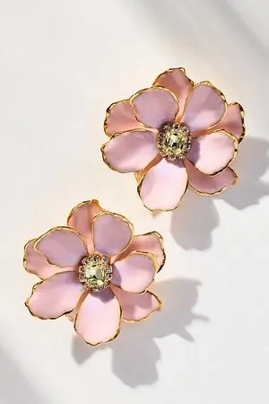 THE PINK REEF Handpainted Earrings Petal Pink