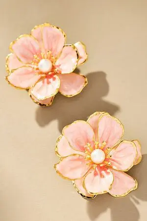 THE PINK REEF Handpainted Earrings Salmon