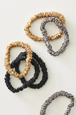 Slip Slip Silk Skinny Scrunchies, Set Of 6 Assorted