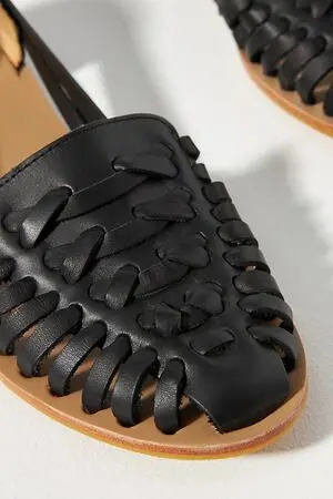 Anthropologie Nisolo Woven Leather Sandals - Black