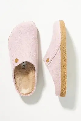 BIRKENSTOCK Zermatt Wool Felt Shearling Clogs Pink