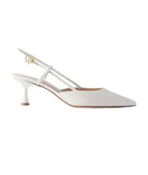 GIANVITO ROSSI Ascent 55 Leather Slingback Pumps - White