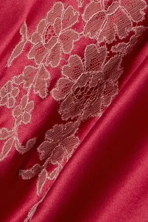 Carine Gilson Lace-trimmed Silk-satin Nightdress