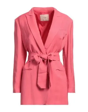 TWINSET Belted Single-breasted Blazer - Coral