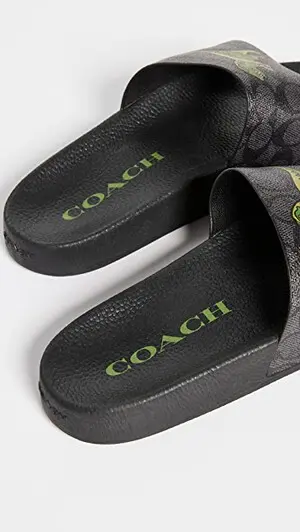 ‼️❌FINAL PRICE DROP❌‼️New! Coach Signature Rexy Slides size 8 Black Coach Signature Rexy Slides - Black | Editorialist main image 2