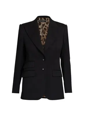 Dolce & Gabbana Women's Turlington Stretch-Wool Jacket - Black  - Black