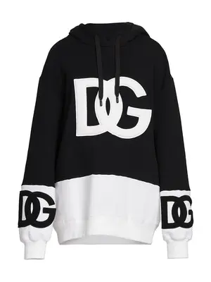 Dolce & Gabbana Women's Oversized Logo-Embellished Hoodie - Variante Abbinata - Size XXS - Variante Abbinata  - Variante Abbinata
