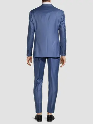 Emporio Armani Solid Virgin Wool Suit - Blue