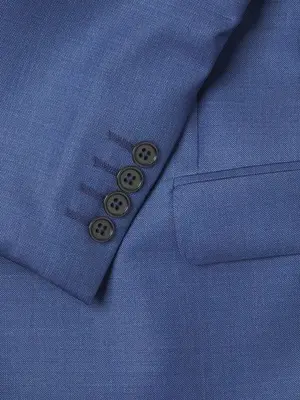 Emporio Armani Solid Virgin Wool Suit - Blue